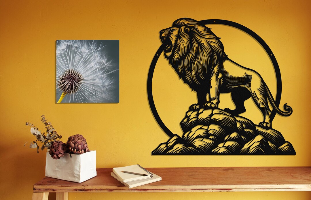 Roaring Lion King of Beasts Metal Wall Art-majestic Lion Metal Sign for ...