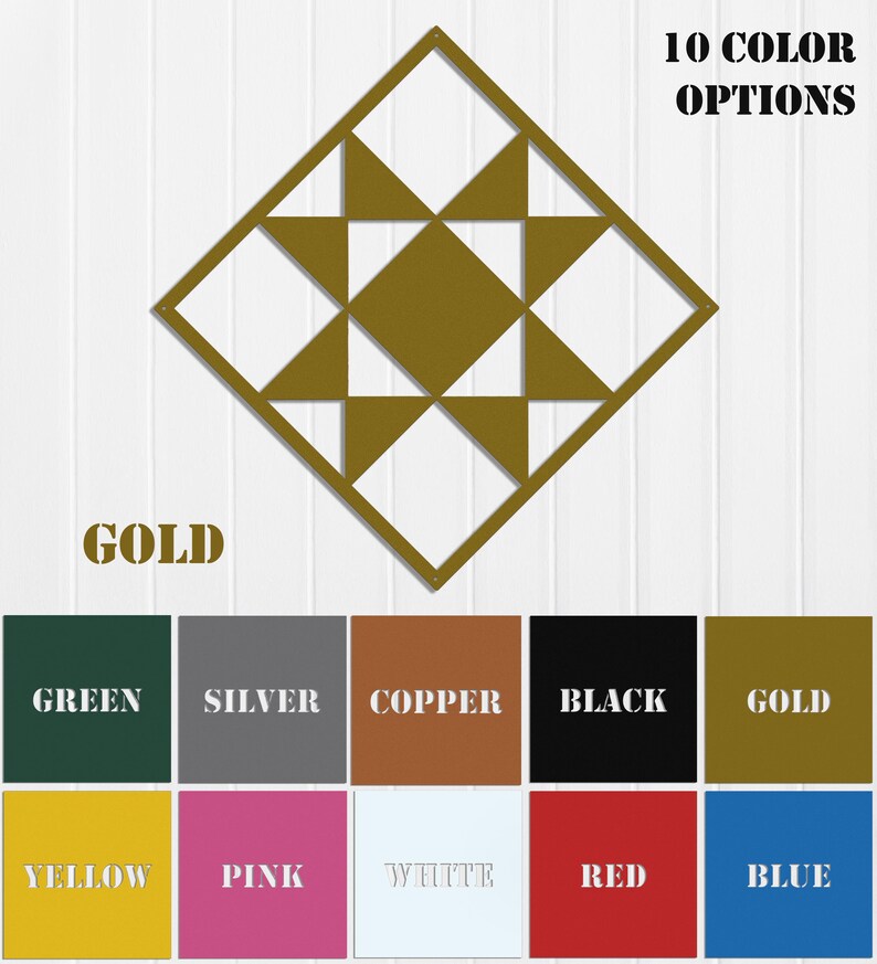 Die Cut Metal Amish Barn Quilt Sign-ohio Star Barn Quilt Metal Wall Art ...