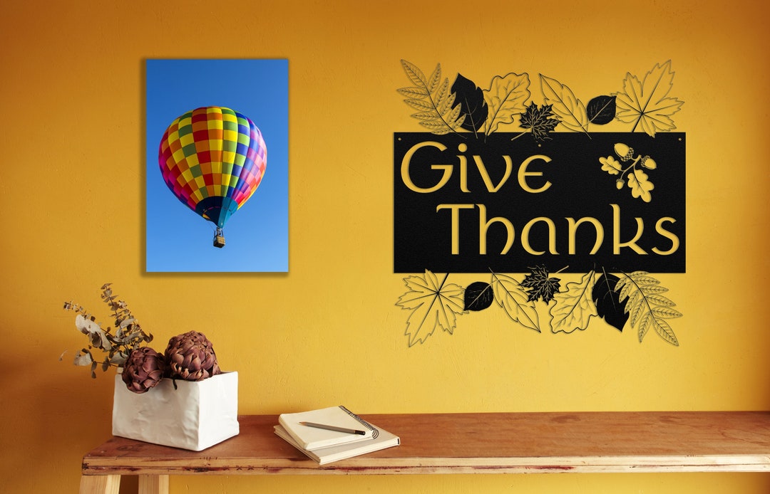 Die Cut Metal Give Thanks Sign. This Give Thanks Wall Art Makes Great ...