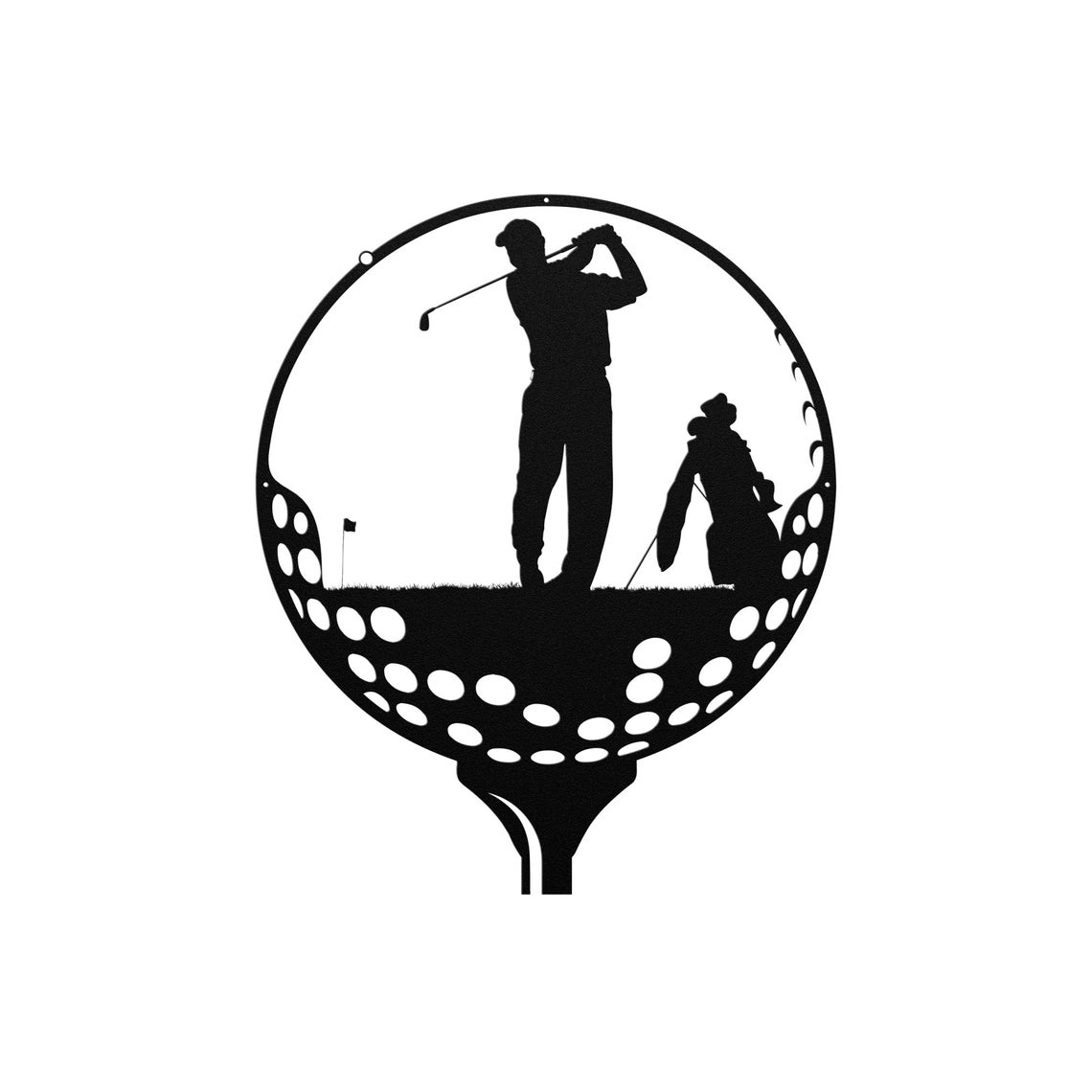 Die-cut Metal Wall Art Featuring A Golfer in Action. - Etsy