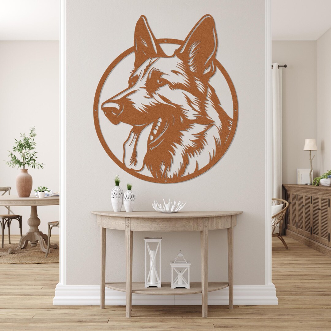 German Shepherd Metal Wall Art, Highlight Your Shepherd Decor, German ...