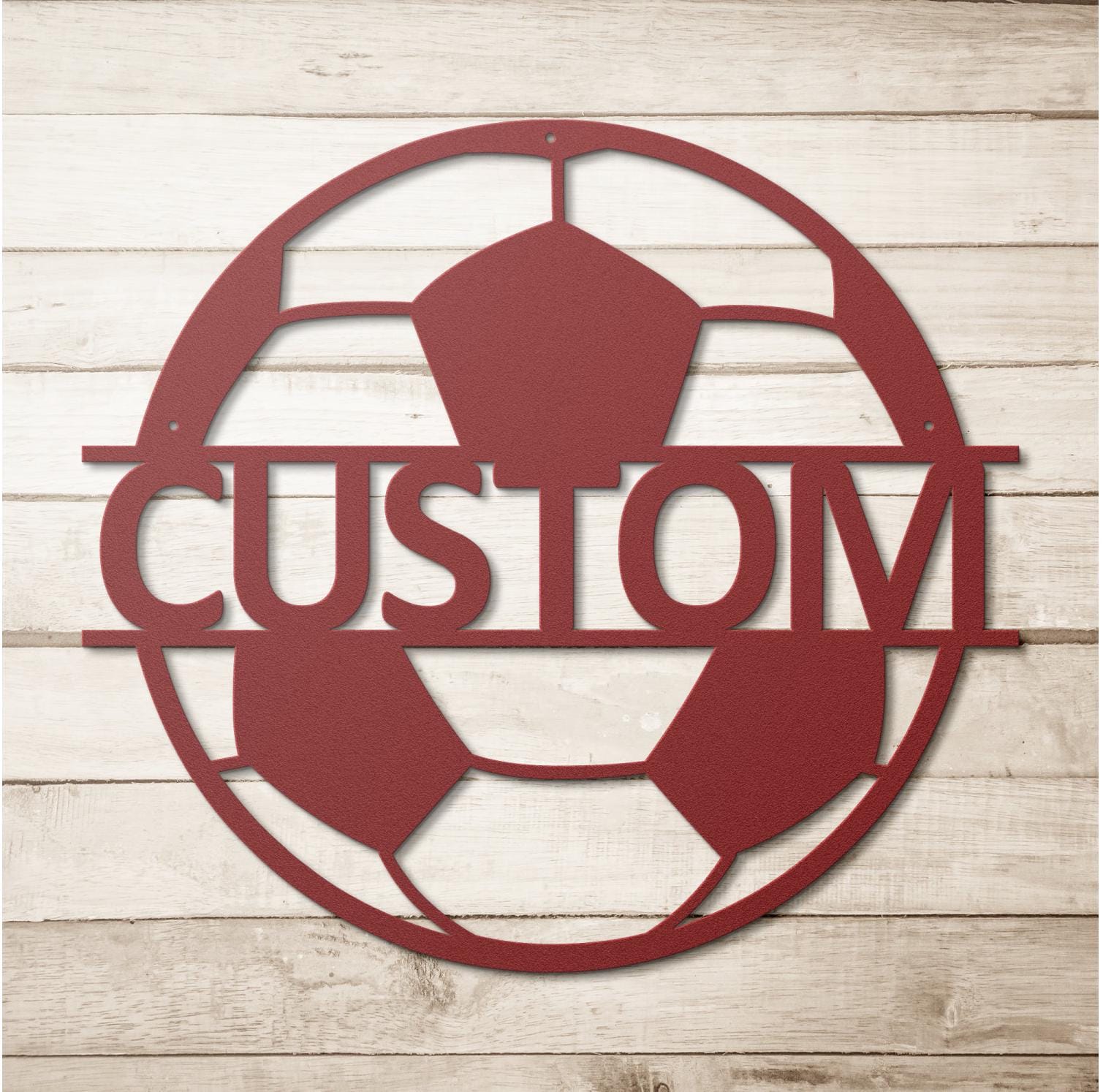 Personalized Metal Soccer Ball Sign: Custom Monogram, Indoor/outdoor ...