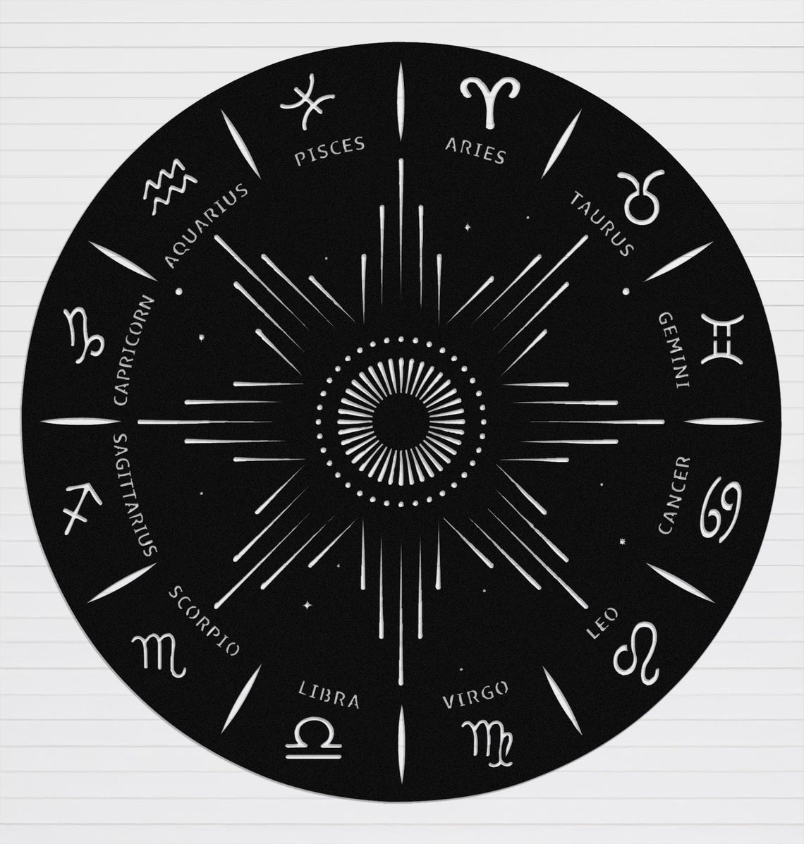 Metal Zodiac Sign Wall Art: Laser Cut Astrology Chart - Etsy