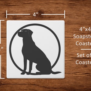 Black Lab Coasters-set of 4 Stone Labrador Retriever Coasters-father's ...
