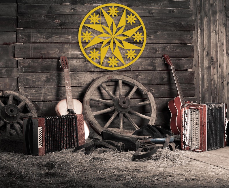 Amish Hex Sign-metal PA Dutch Folk Art-modern Farmhouse-amish Barn Star ...