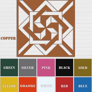 Amish Barn Quilt Metal Sign- Square Knot Star Barn Quilt Metal Wall Art ...