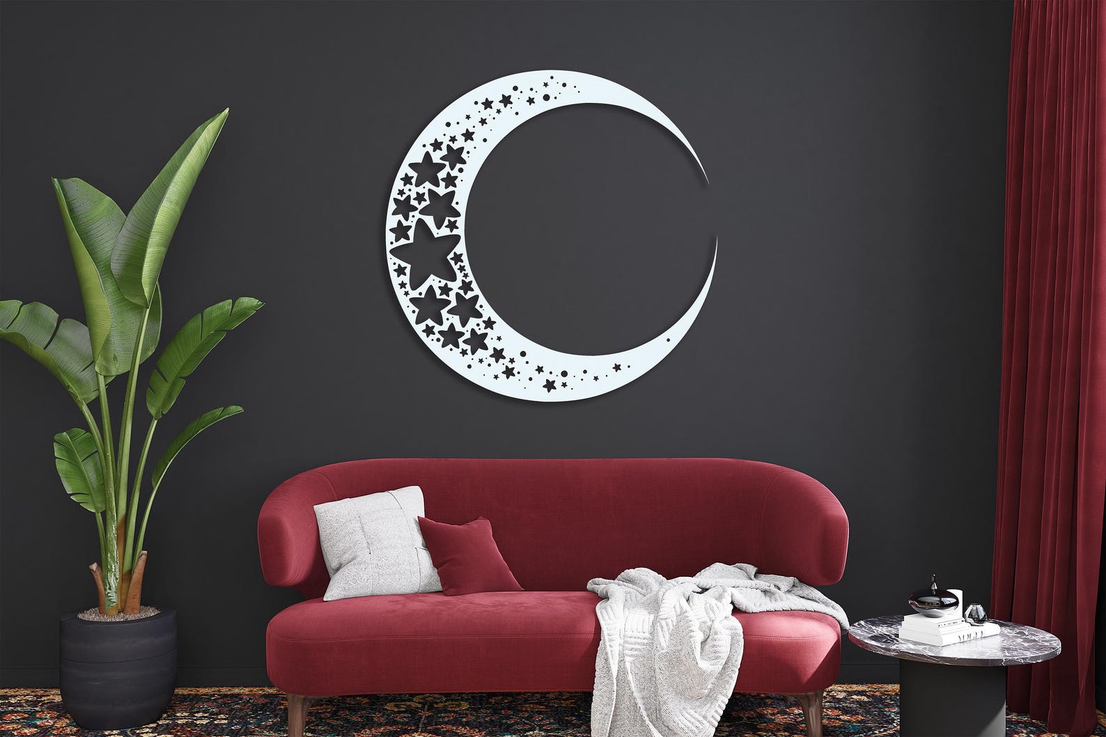 Laser Cut Metal Moon Sign-magical Moon Full of Stars-ramadan Art-lunar ...