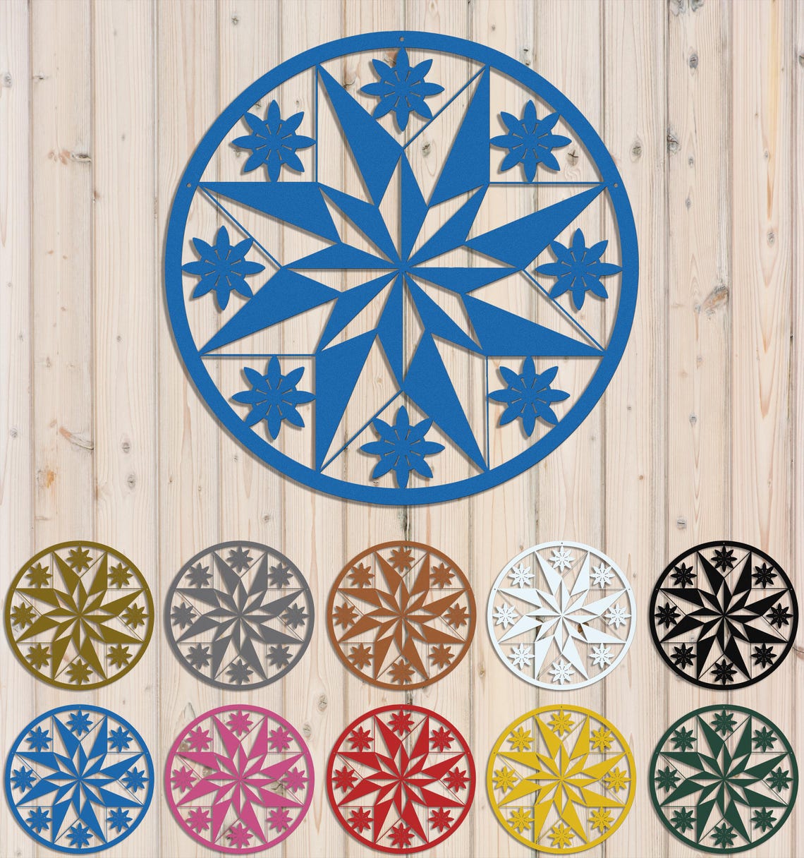 Amish Hex Sign-metal PA Dutch Folk Art-modern Farmhouse-amish Barn Star ...