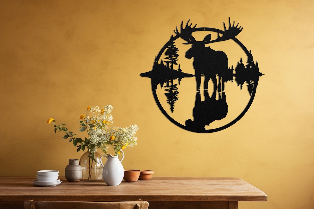 Metal Moose Wall Art for Your Moose Decor Moose Metal Sign is a Great ...