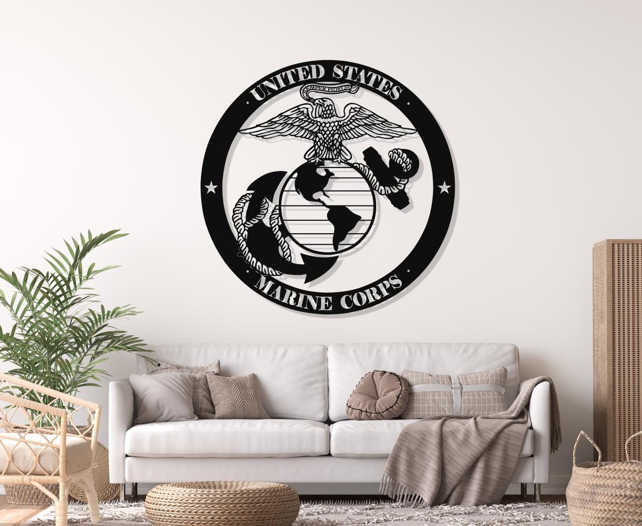 USMC Marine Corps Crest Metal Sign | Semper Fi Gift for Marines ...