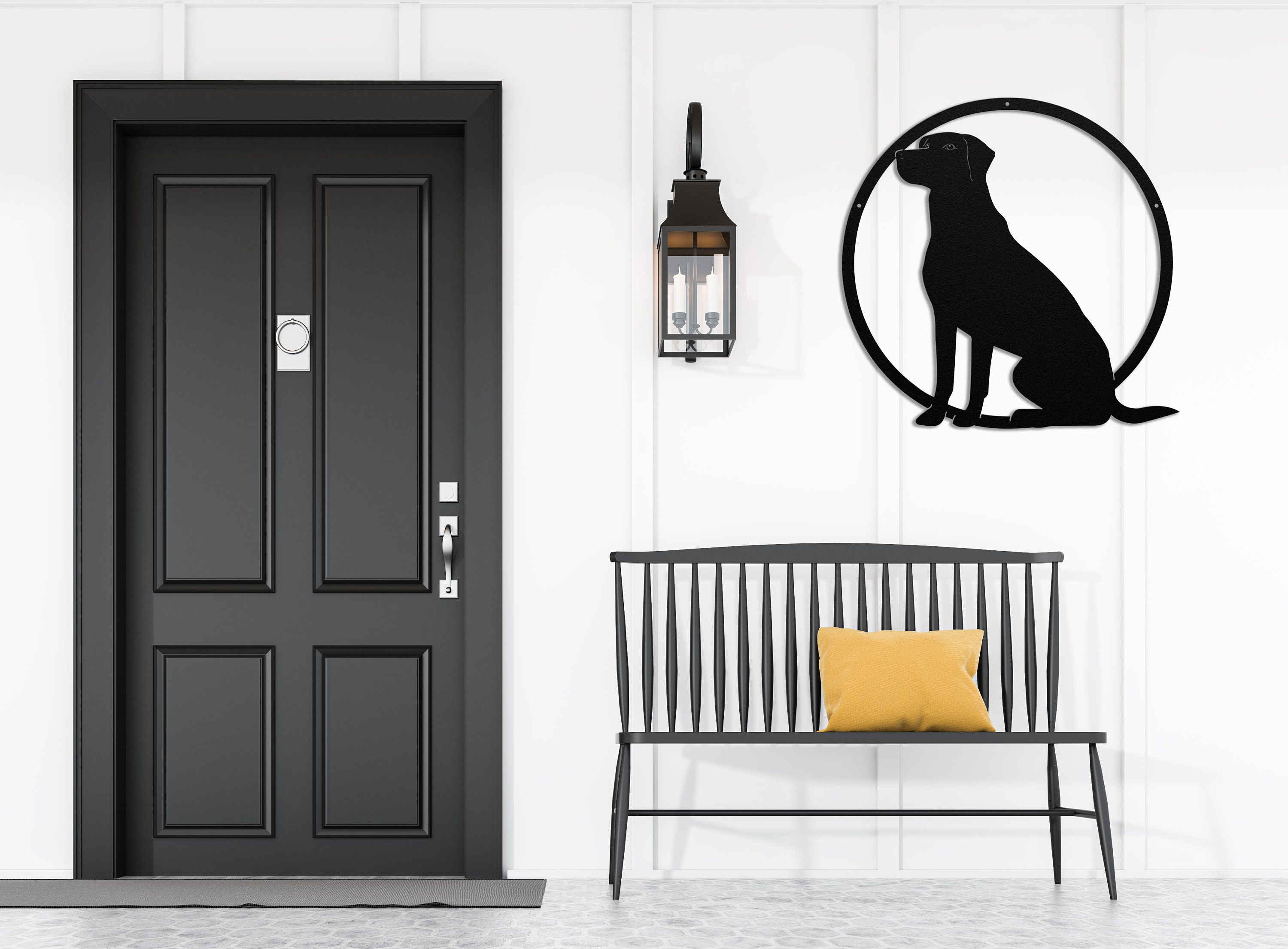 Black Labrador or Brown Labrador Die Cut Metal Wall Art - Dog Lover ...