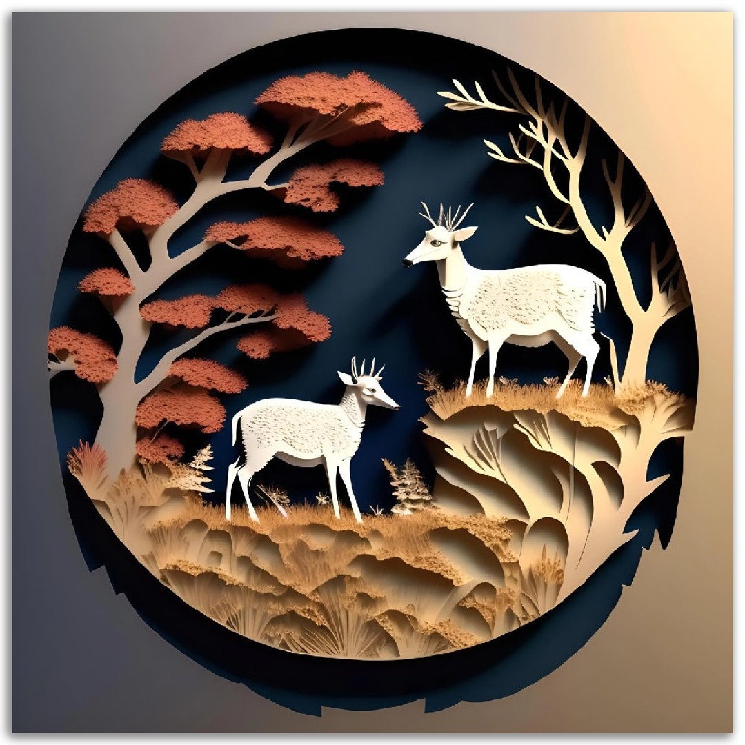 Dear Deer Wall Art-beautiful Foam Square Printing Wall Decor-home ...