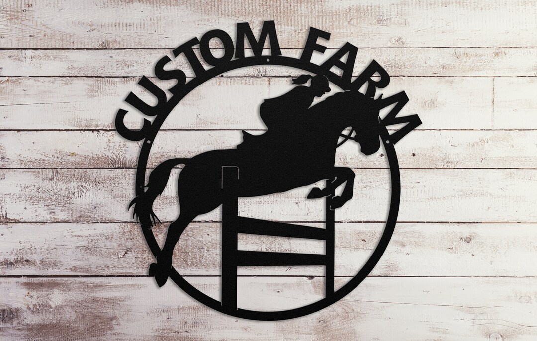 Custom Show Jumping Horse Sign-personalized Metal Horse Art-great Horse ...