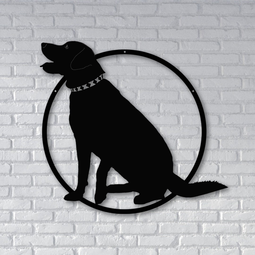 Black Labrador or Brown Labrador Die Cut Metal Wall Art - Dog Lover ...