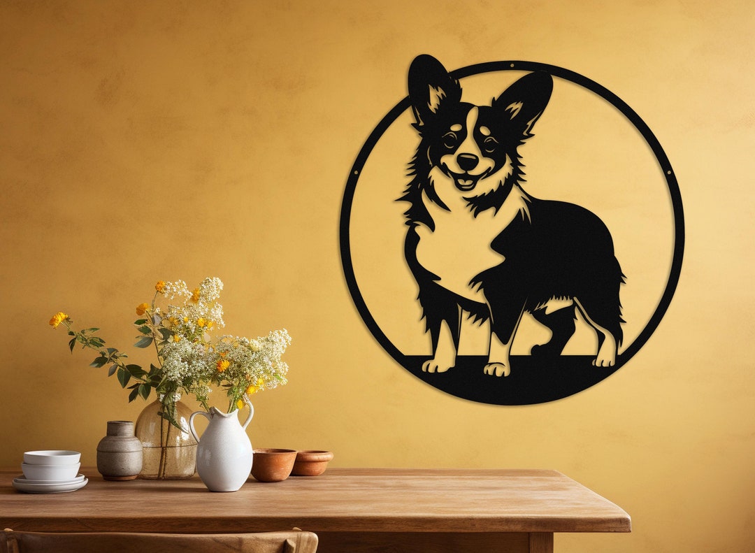 Welsh Corgi Metal Wall Art-laser Cut Metal Corgi Sign-cardigan Corgi ...