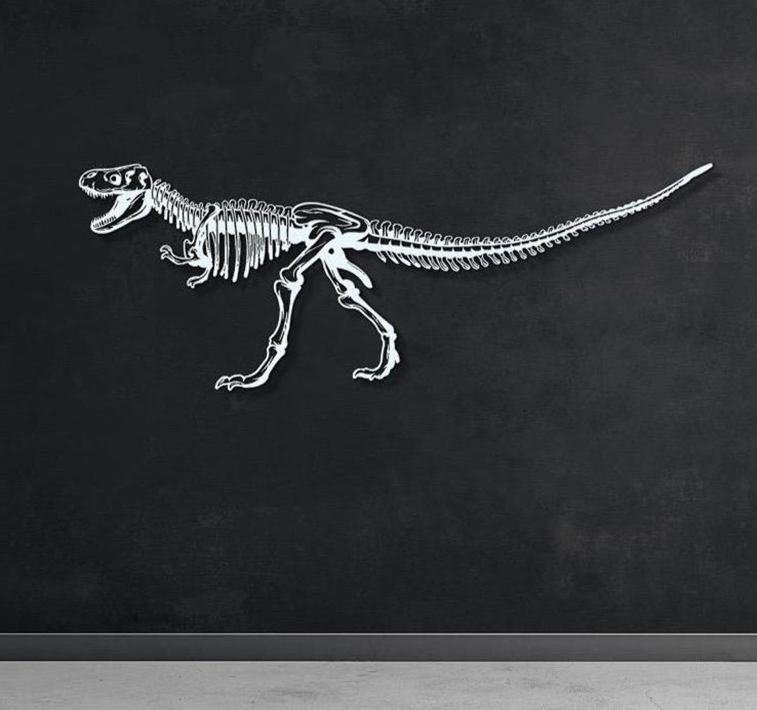 Metal Tyrannosaurus Rex Skeleton Wall Art-dinosaur Wall Art-great Dino ...