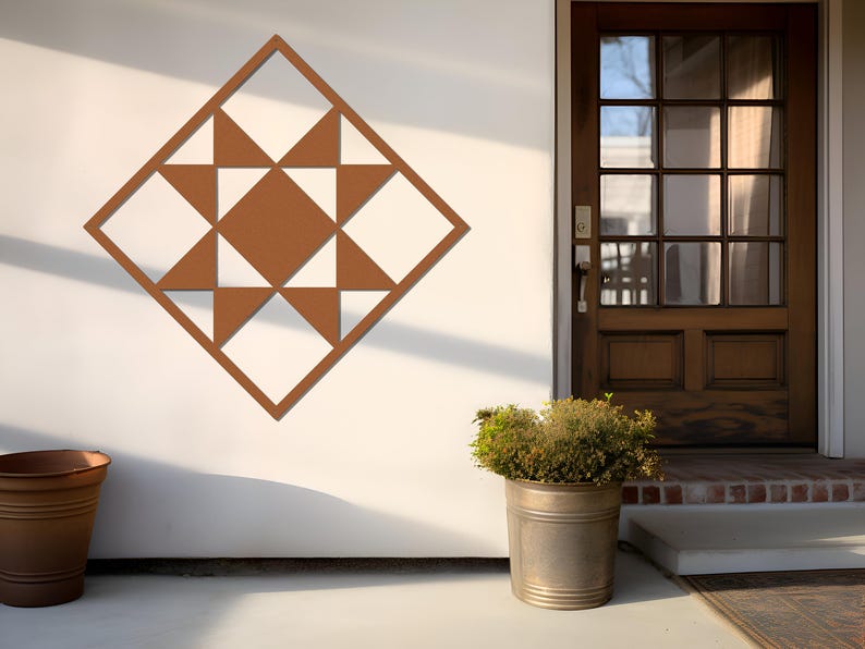 Die Cut Metal Amish Barn Quilt Sign-ohio Star Barn Quilt Metal Wall Art ...