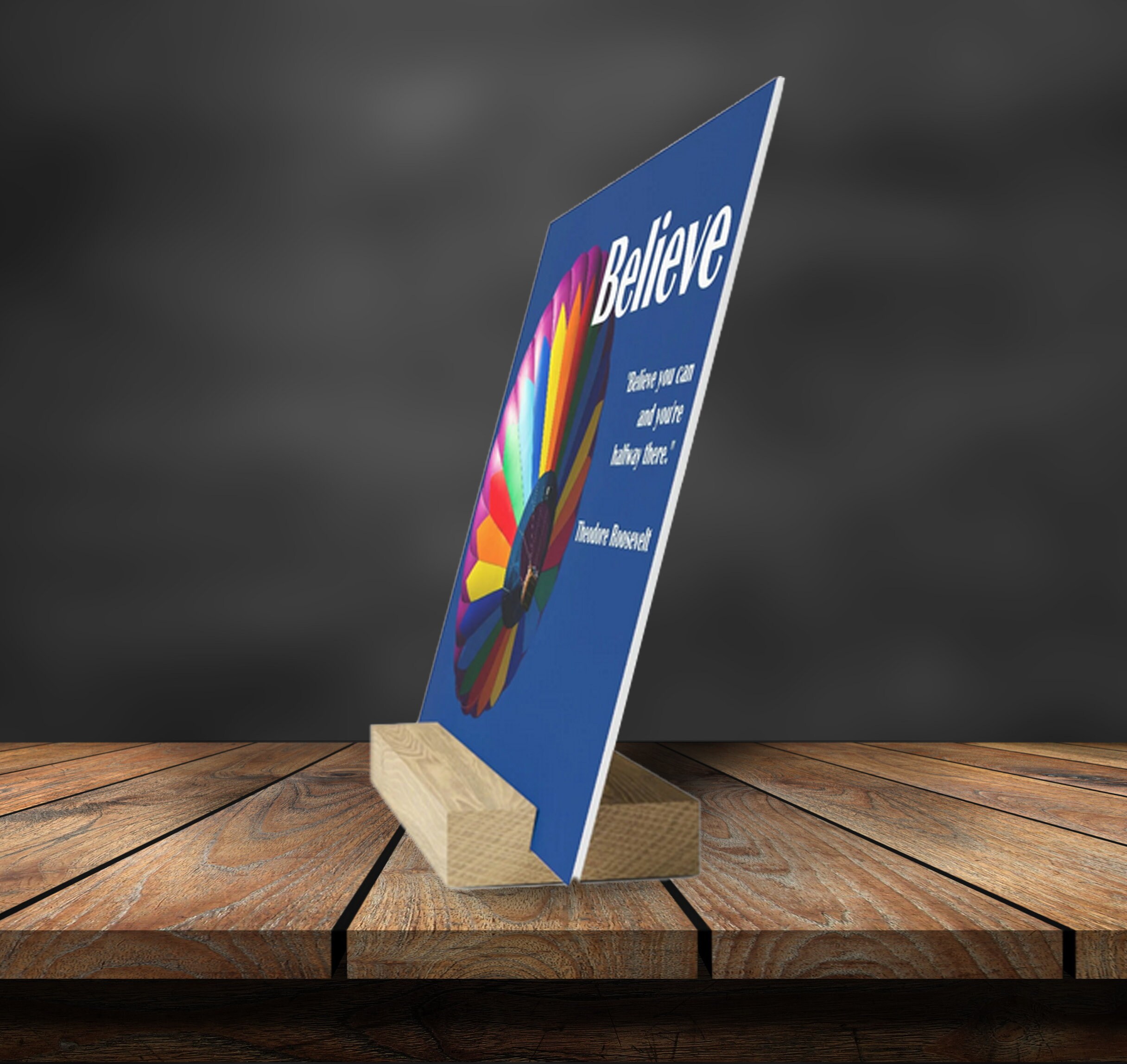 Colorful and Inspirational Gallery Board With Stand. Balloon Photo and ...