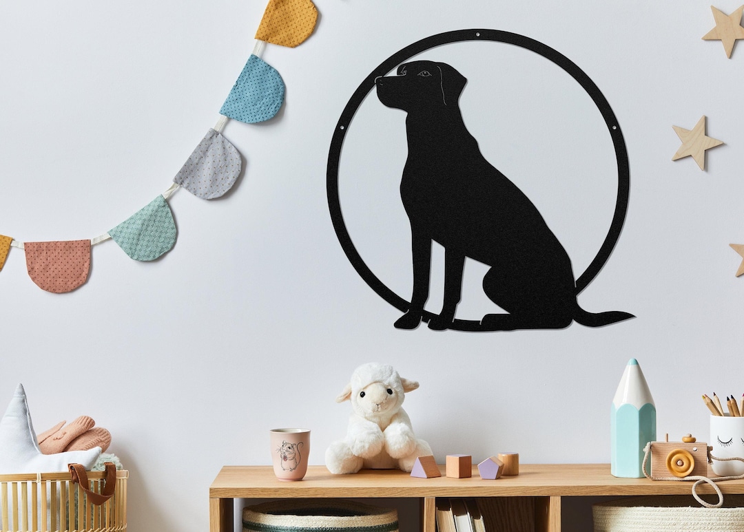 Black Labrador or Brown Labrador Die Cut Metal Wall Art - Dog Lover ...