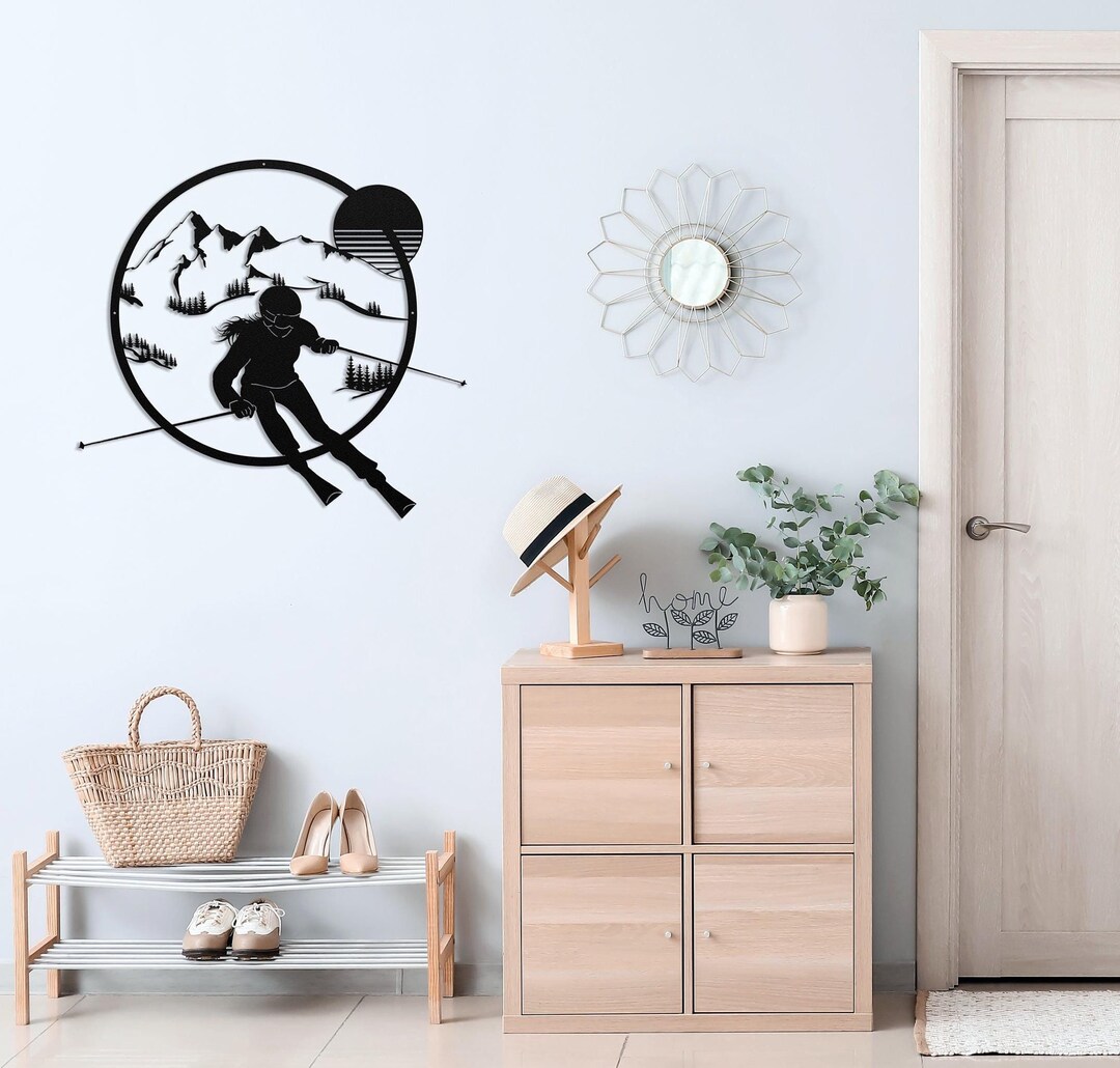 Woman Skier Metal Wall Art-laser Cut Metal Sign-indoor Outdoor Gift ...
