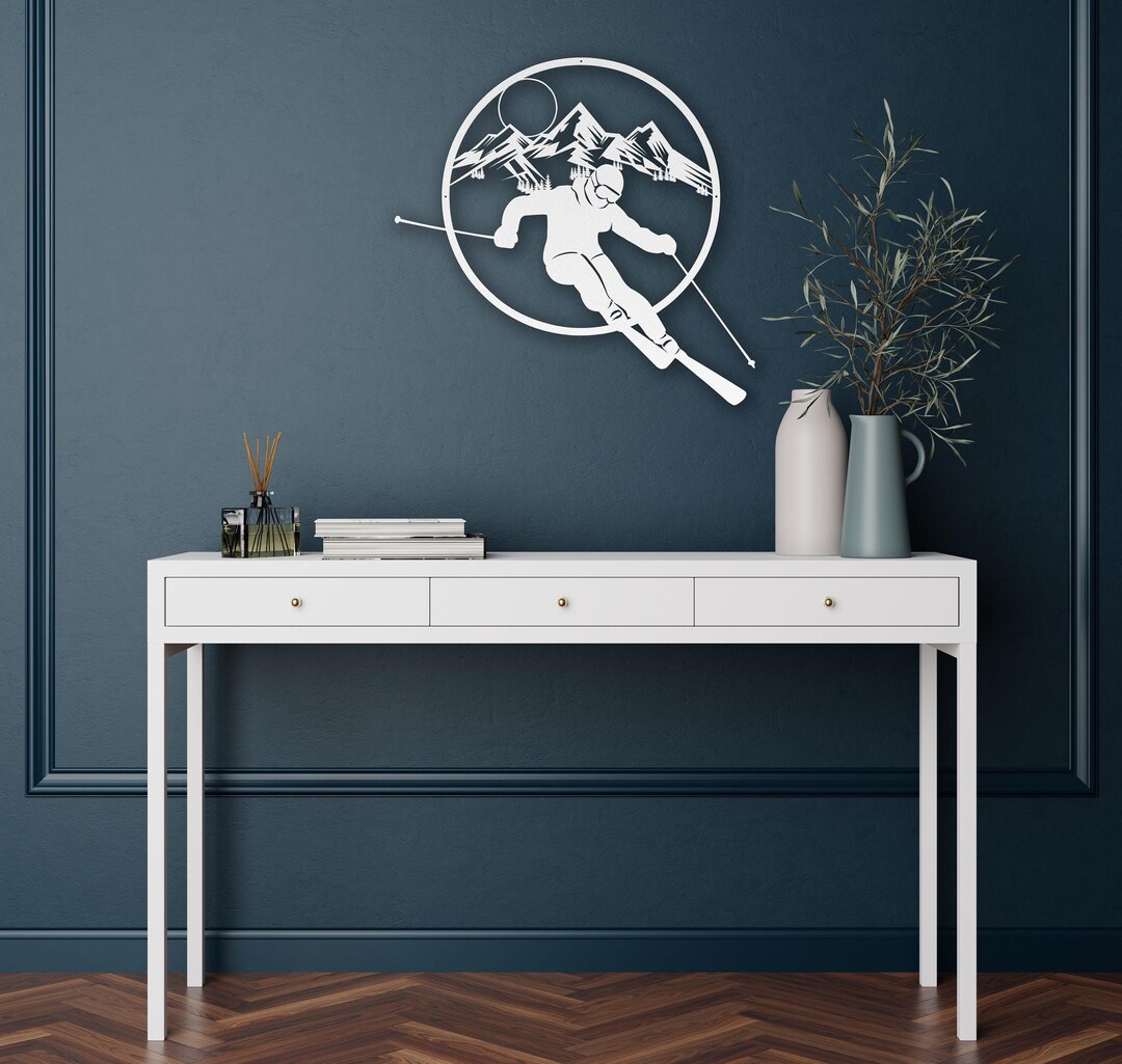 Skier Metal Wall Art-indoor Outdoor Skiing Sign-outdoorsy Wall Art ...