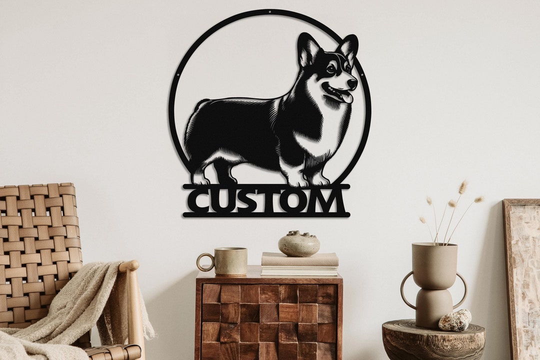 Welsh Corgi Custom Metal Wall Art-personalized Laser Cut Metal Corgi ...