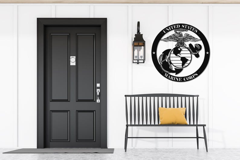 USMC Marine Corps Crest Metal Sign | Semper Fi Gift for Marines ...