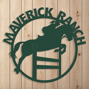 Personalized Show Jumping Horse Sign, Custom Metal Horse Art, Horse ...