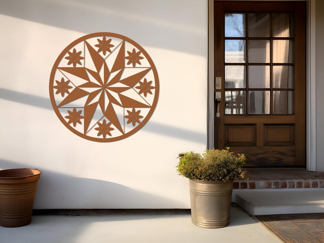 PA Dutch Hex Sign-metal Amish Folk Art-modern Farmhouse-amish Barn Star ...