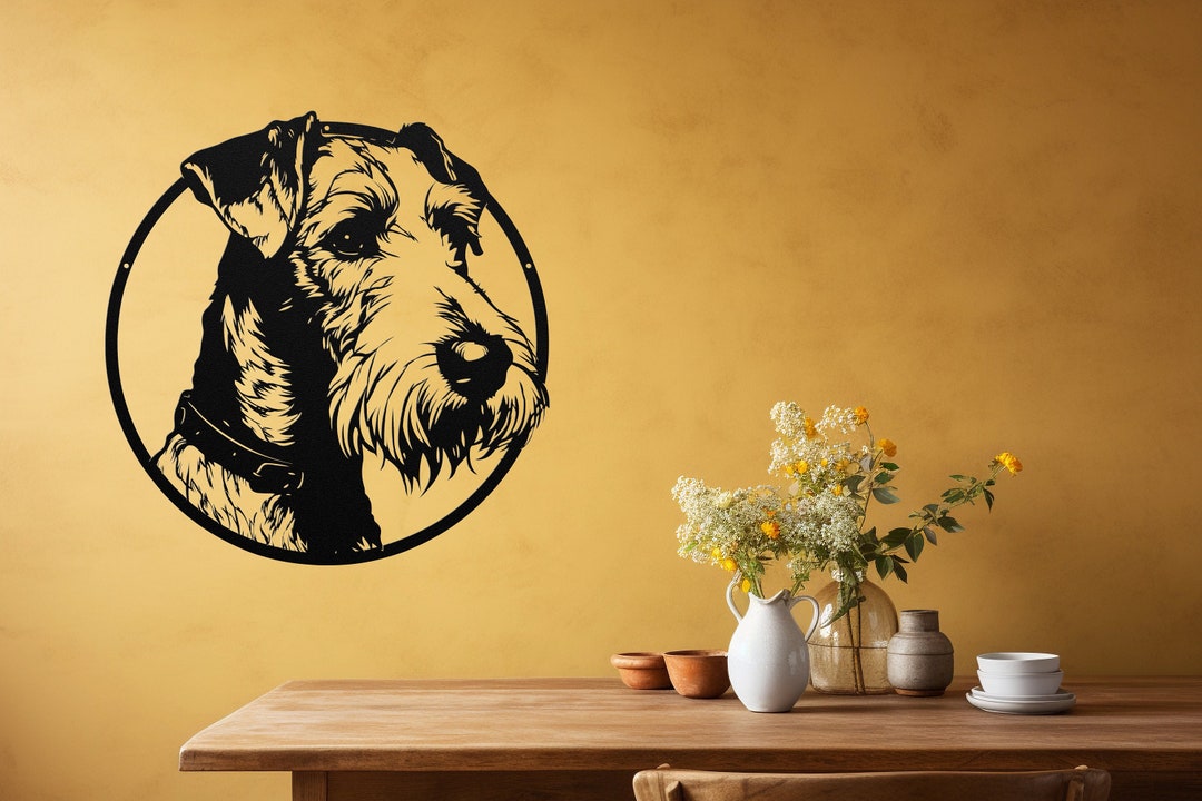 Die Cut Metal Airedale Terrier Sign is Ideal Wall Art Gift for Dog ...