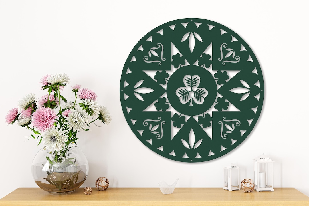Irish Hex Sign-metal PA Dutch Clover Hex Sign-modern Farmhouse Folk Art ...