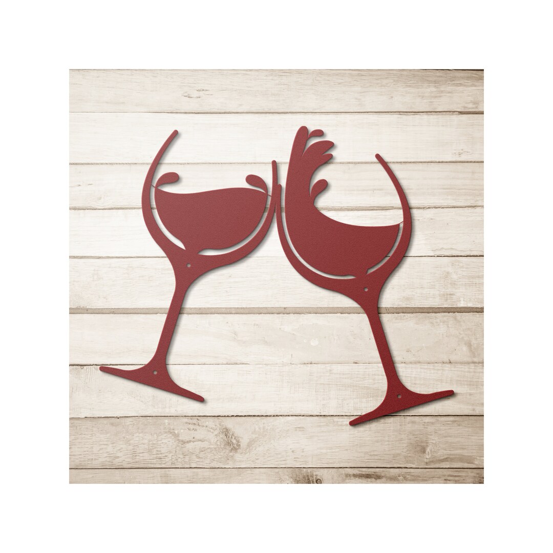 Toasting Wine Glasses Metal Wall Art, Metal Wine Sign Art is Ideal Bar ...