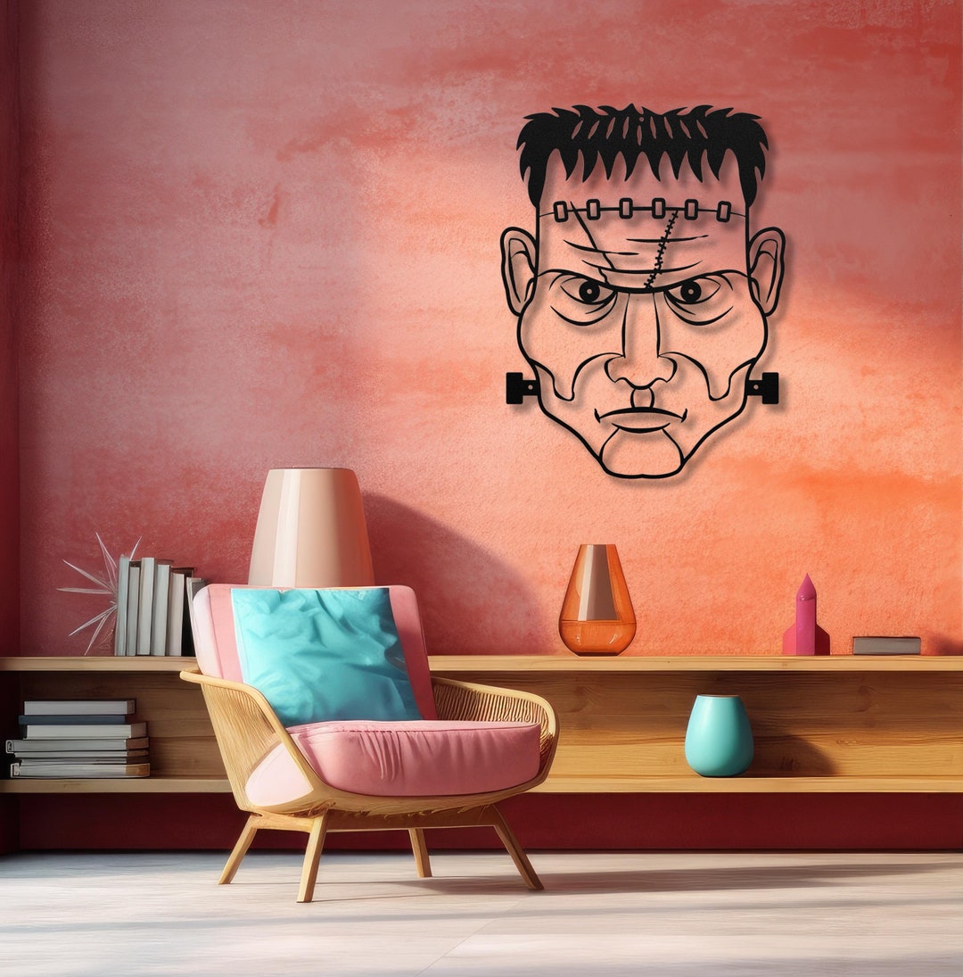 Die-cut Metal Wall Art Featuring Frankenstein's Monster. Indoor/outdoor ...