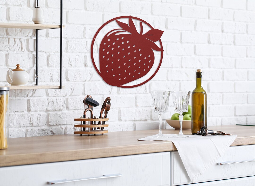 Metal Strawberry Sign-strawberry Nursery Wall Art-cottage Core ...