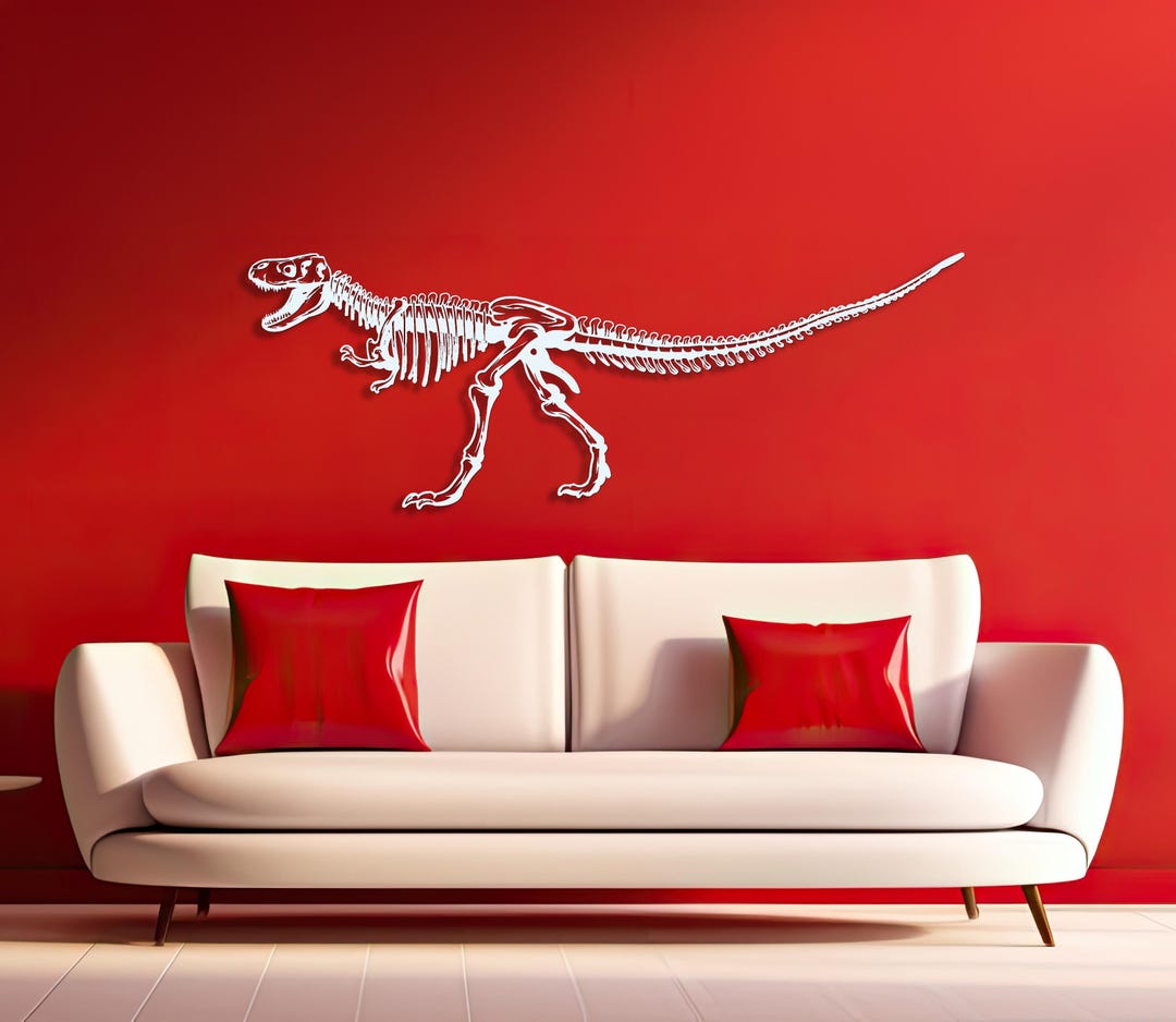 Metal T-rex Skeleton Wall Art-laser Cut Metal Tyrannosaurus Rex ...