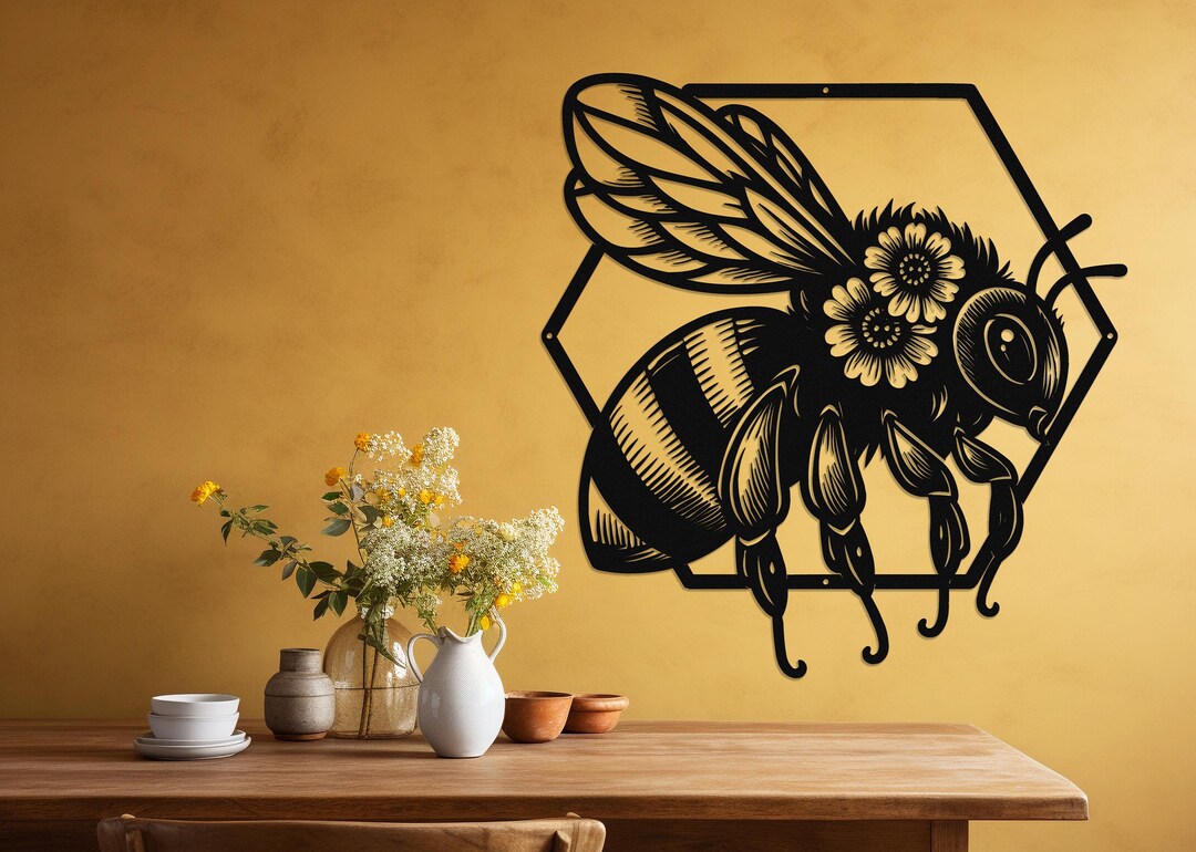 Honey Bee Metal Wall Art-laser Cut Metal Bee Sign-garden or Outdoor ...