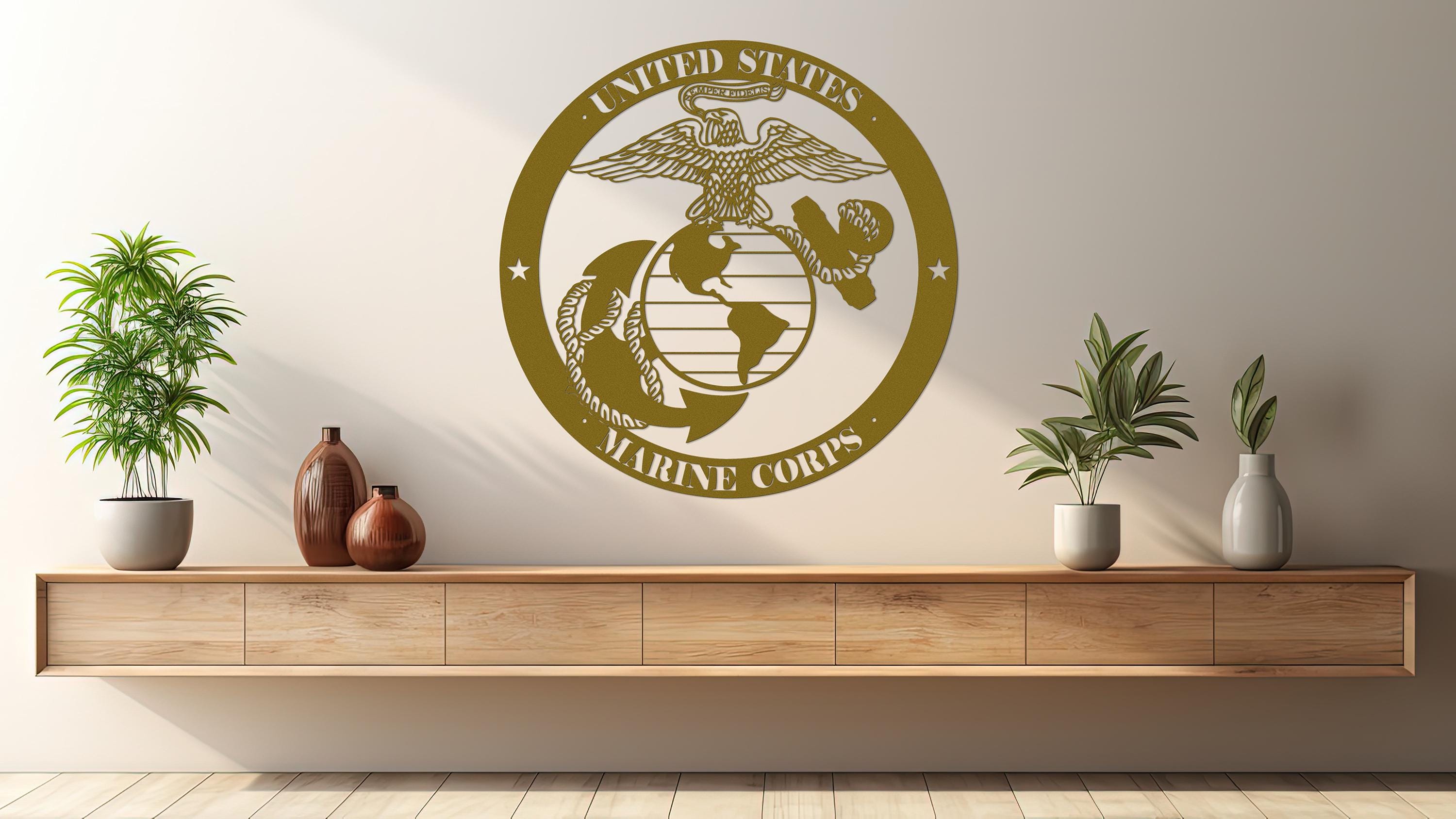 USMC Marine Corps Crest Metal Sign | Semper Fi Gift for Marines ...