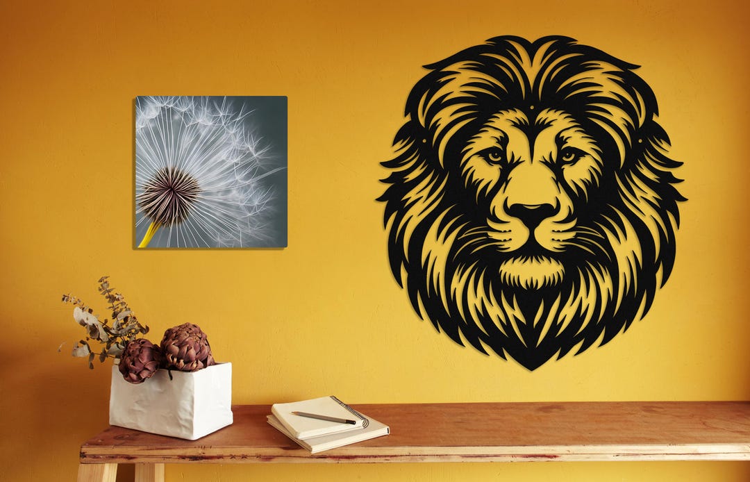 Lion Metal Wall Art-laser Cut Metal Lion Sign-king of Beasts Metal Art ...