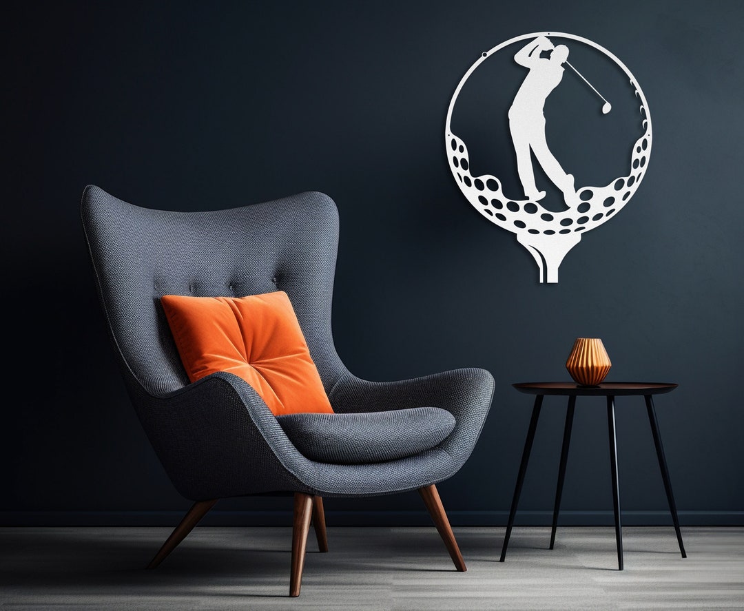 Golf Metal Wall Art-man Driving -golf Ball-indoor Outdoor Golfer Gift ...