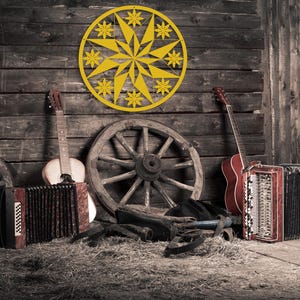Metal Amish Hex Sign-modern Farmhouse-amish Barn Star-pa Dutch Folk Art ...