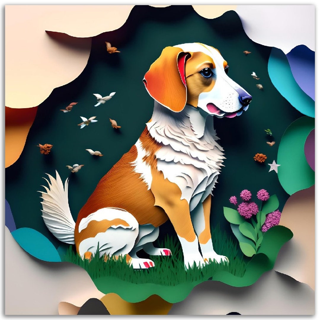 Beautiful Beagle Wall Art-foam Square Printing Wall Decor-beagle Home ...