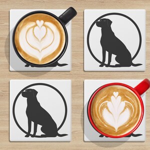 Black Lab Coasters-set of 4 Stone Labrador Retriever Coasters-father's ...