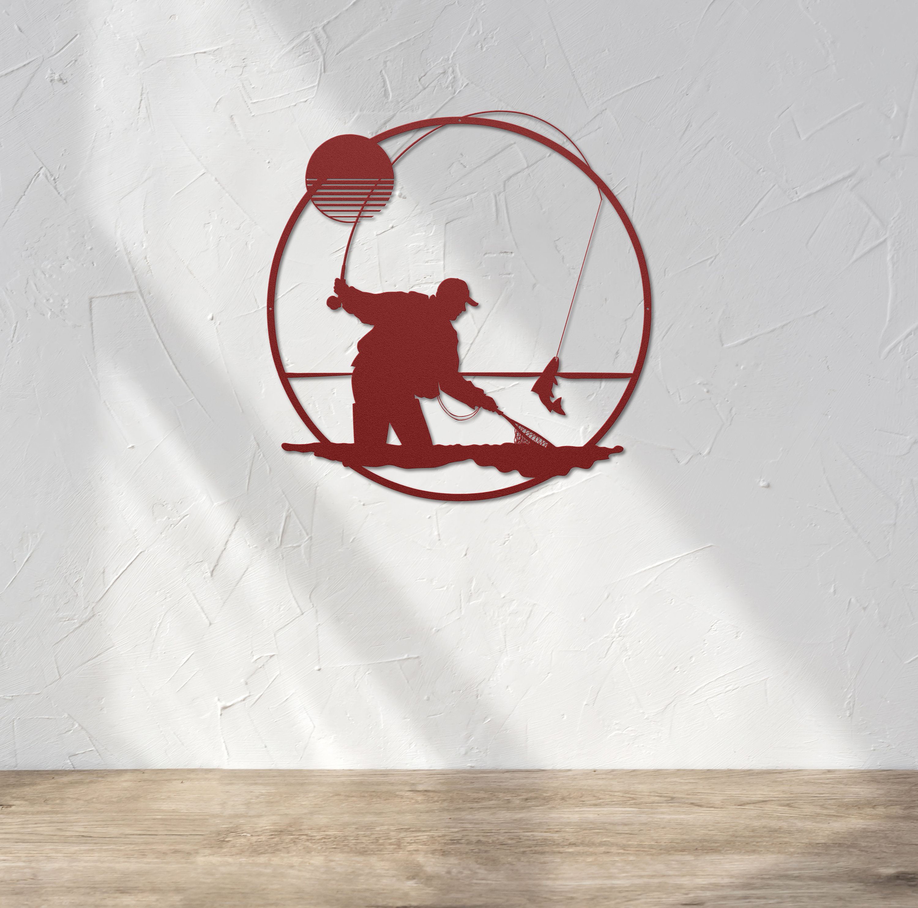 Fly Fishing Metal Art Shows a Fisherman With His Fly Reel and Fishing ...