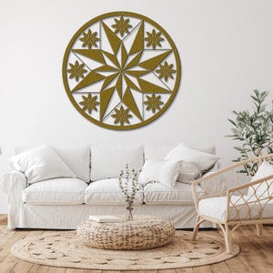 Amish Hex Sign-metal PA Dutch Folk Art-modern Farmhouse-amish Barn Star ...