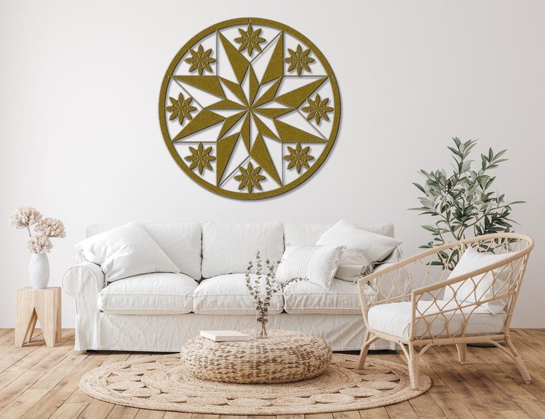 Amish Hex Sign-metal PA Dutch Folk Art-modern Farmhouse-amish Barn Star ...