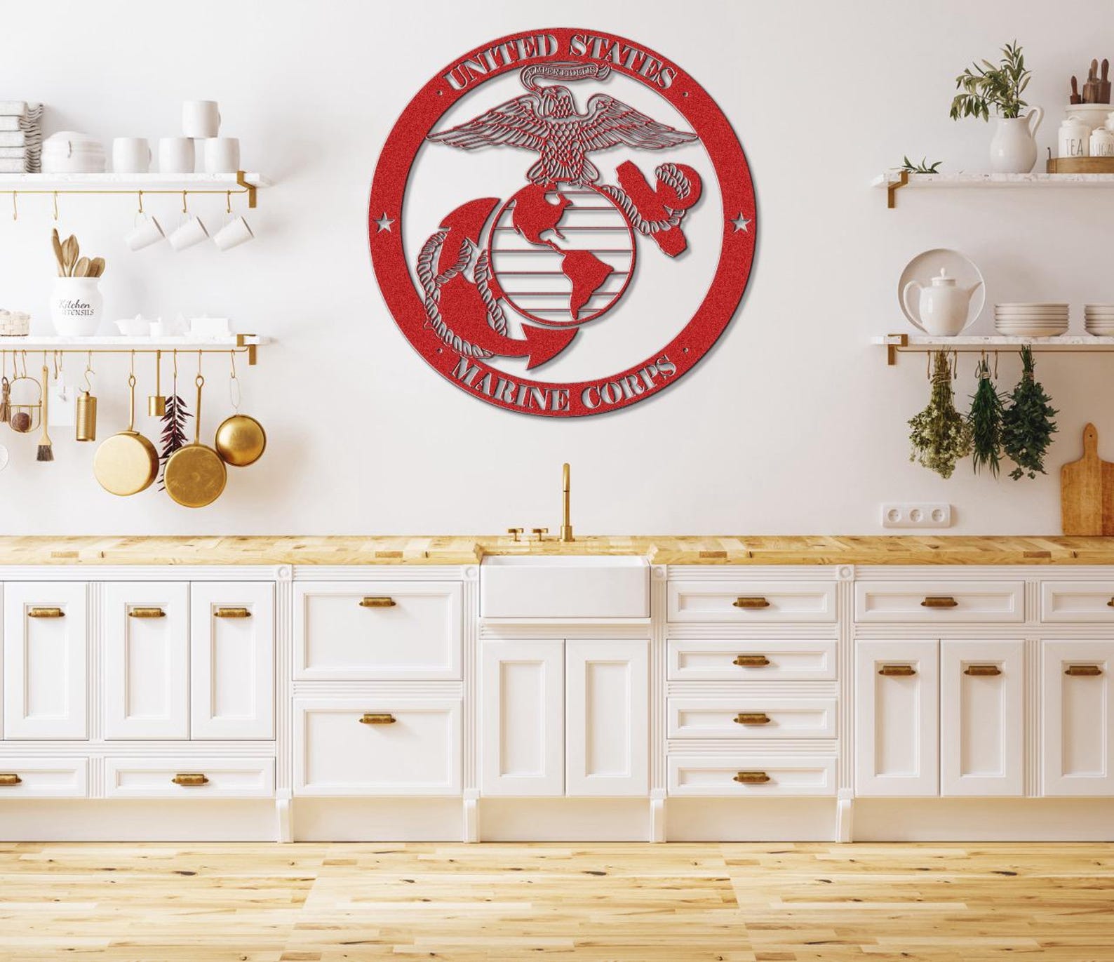 USMC Marine Corps Crest Metal Sign | Semper Fi Gift for Marines ...