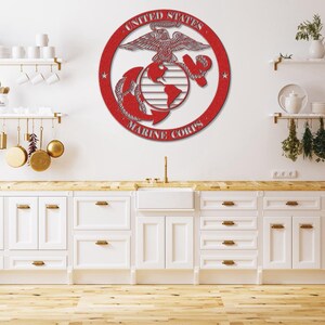 Marine Corps Crest Metal Sign, United States Marine Gift, Veteran Gift ...