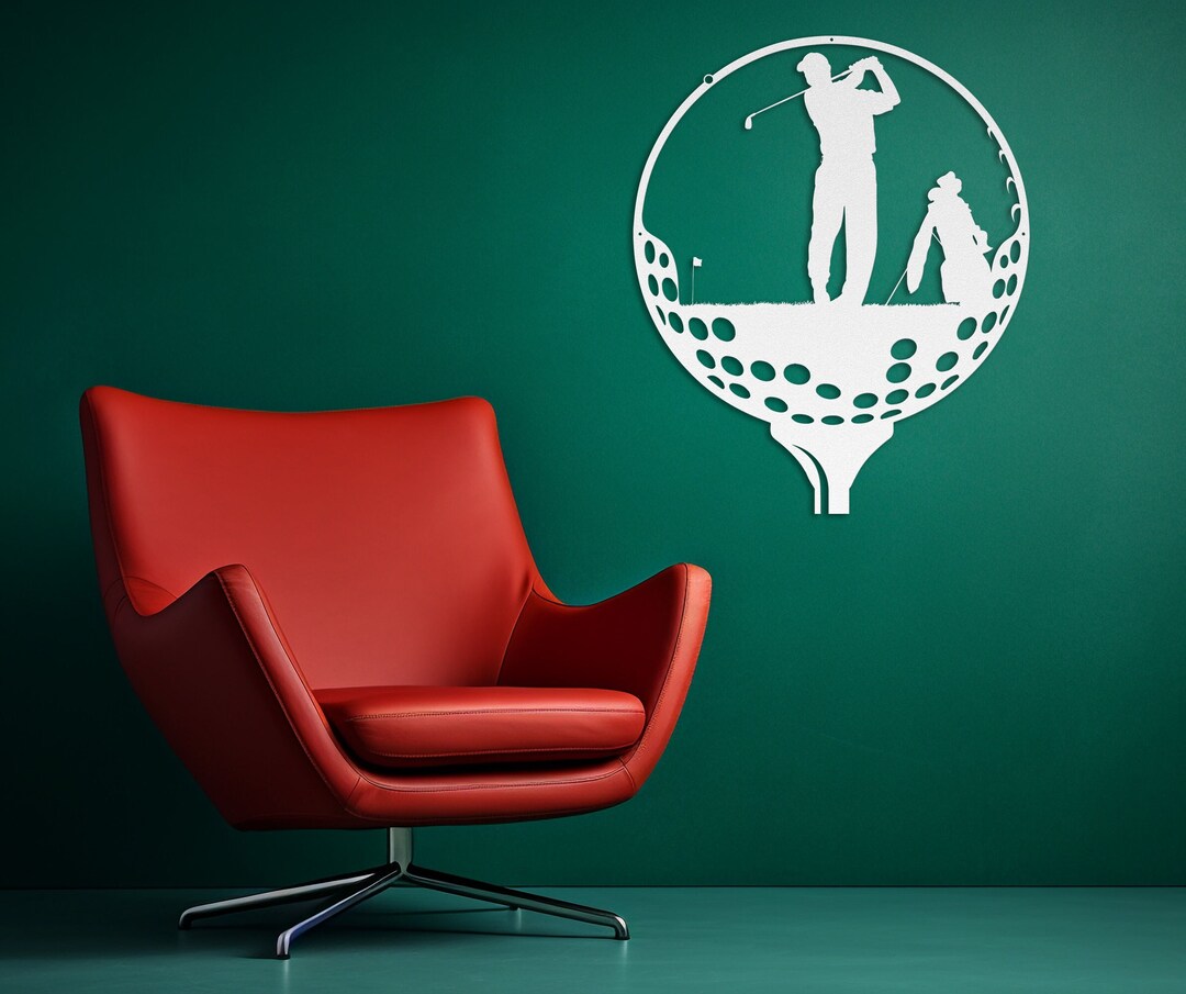 Golfer in Action Die-cut Metal Wall Art. Indoor/outdoor Golf Art. Golf ...