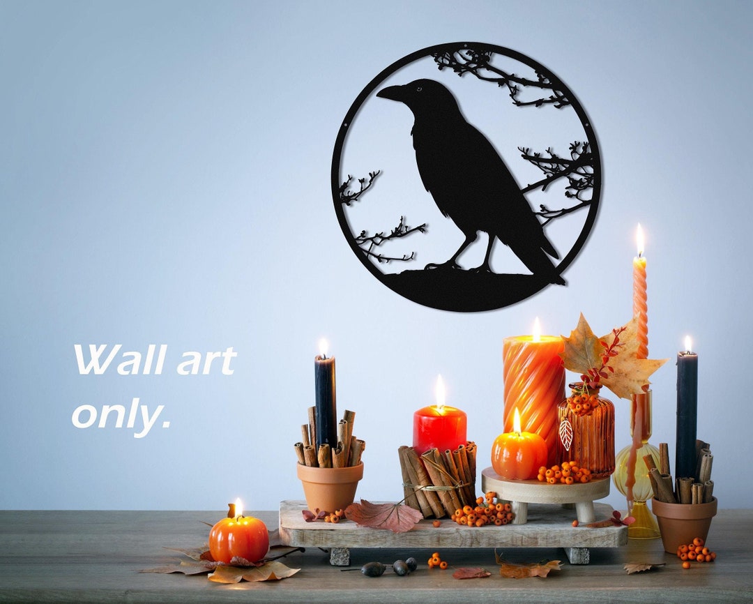Raven Metal Wall Art-laser Cut Metal Raven Sign is Perfect for Your a ...