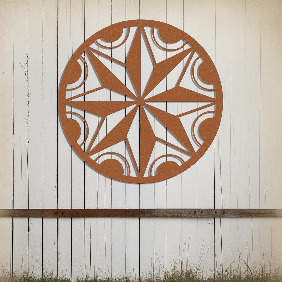 Metal PA Dutch Hex Sign-amish Folk Art-modern Farmhouse-amish 8 Point ...